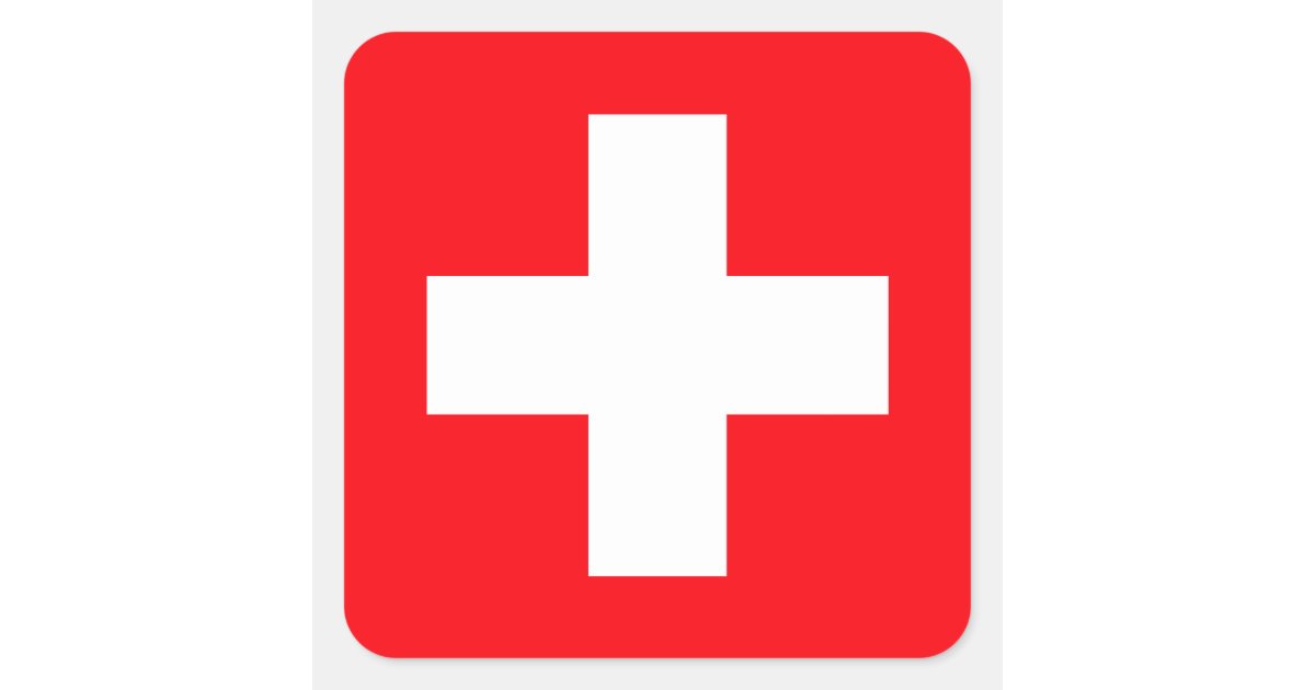 Flag of Switzerland Square Sticker | Zazzle
