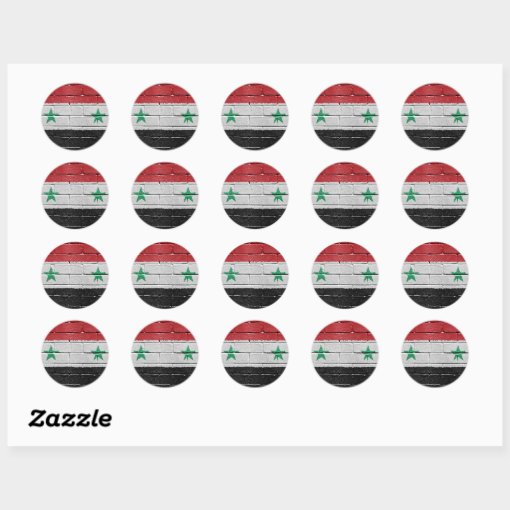 Flag of Syria Classic Round Sticker | Zazzle