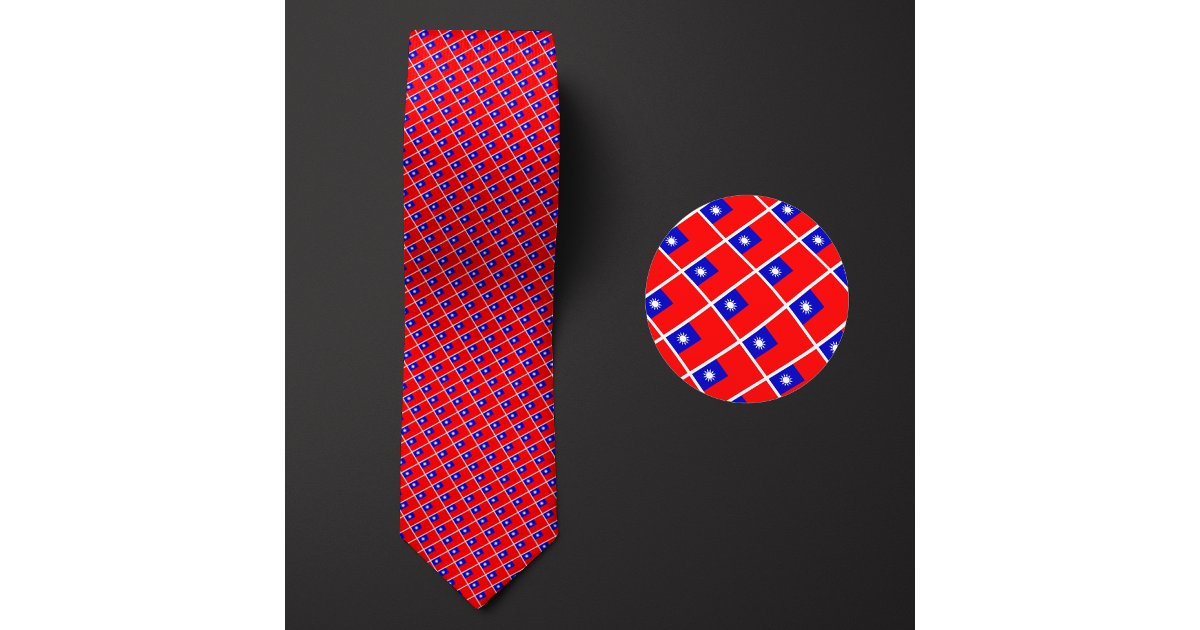 Flag of Taiwan Pattern Neck Tie | Zazzle
