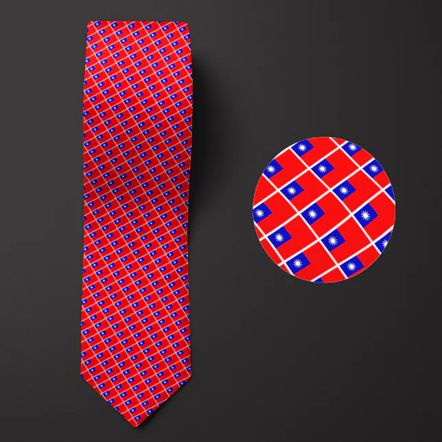 Flag of Taiwan Pattern Neck Tie | Zazzle