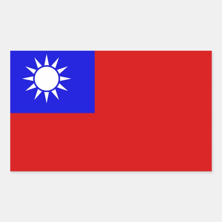 Flag of Taiwan Rectangular Sticker | Zazzle