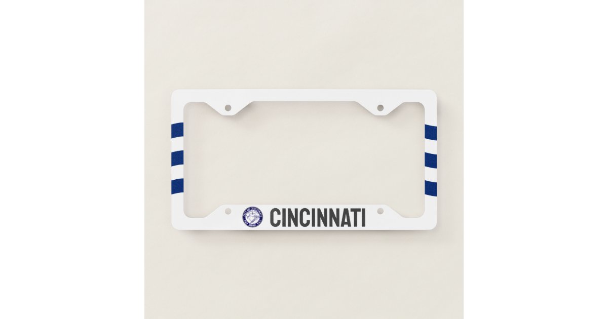 Flag of the City of Cincinnati, Ohio License Plate Frame | Zazzle