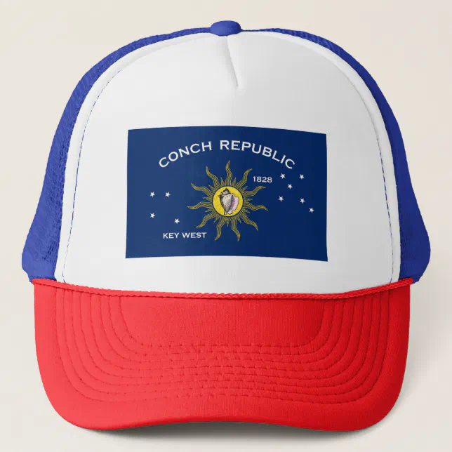Flag of the Conch Republic, Flag of Key West Trucker Hat | Zazzle