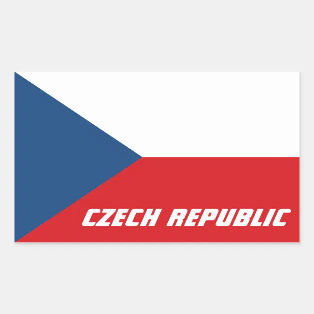 Flag of the Czech Republic Rectangular Sticker | Zazzle
