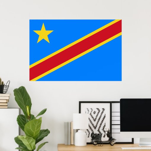 Flag of the DRC (Democratic Republic of the Congo) Poster | Zazzle