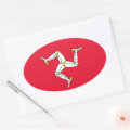 Flag of the Isle of Man Oval Sticker | Zazzle