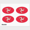 Flag of the Isle of Man Oval Sticker | Zazzle