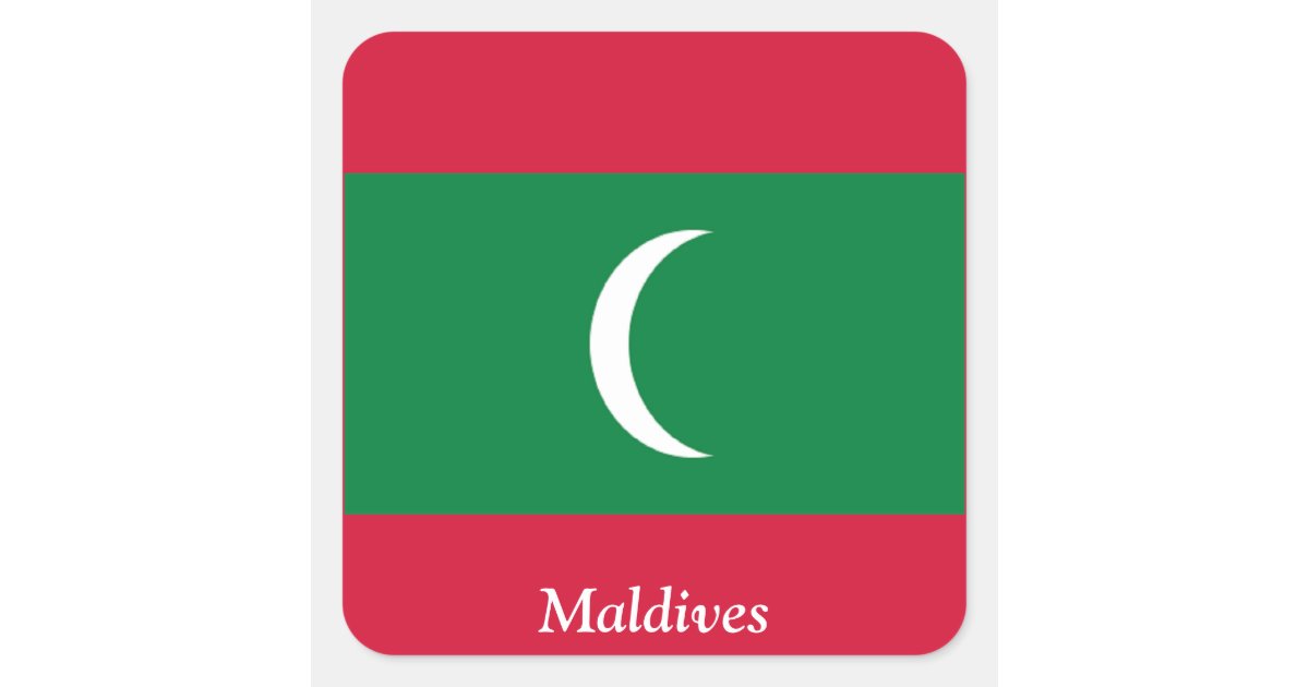 Flag of the Maldives Square Sticker | Zazzle