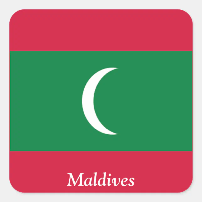 Flag of the Maldives Square Sticker | Zazzle