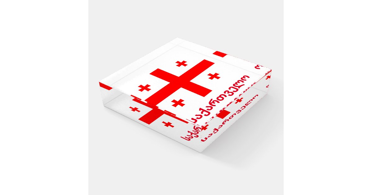 Flag of the Republic of Georgia Paperweight | Zazzle