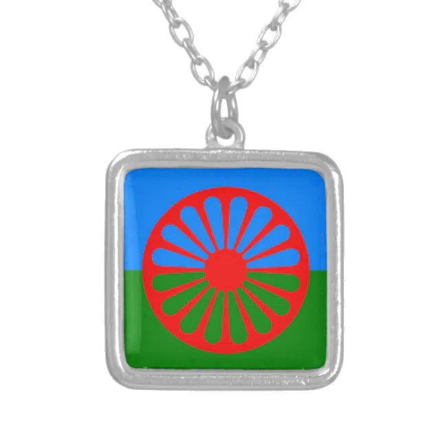 Flag of the Romani people - Romani flag Silver Plated Necklace | Zazzle