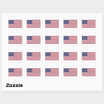 Flag of the United States - American USA US Flag Square Sticker | Zazzle