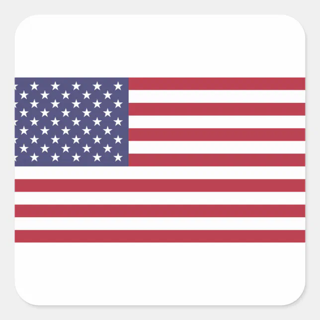 Flag of the United States - American USA US Flag Square Sticker | Zazzle
