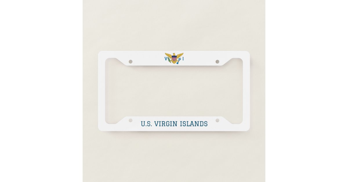 Flag of the United States Virgin Islands License Plate Frame | Zazzle