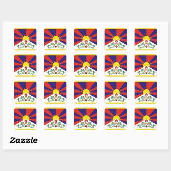 Flag of Tibet Square Sticker | Zazzle
