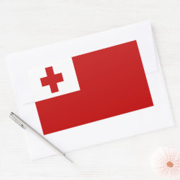 FLAG OF TONGA RECTANGULAR STICKER | Zazzle