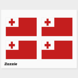 FLAG OF TONGA RECTANGULAR STICKER | Zazzle
