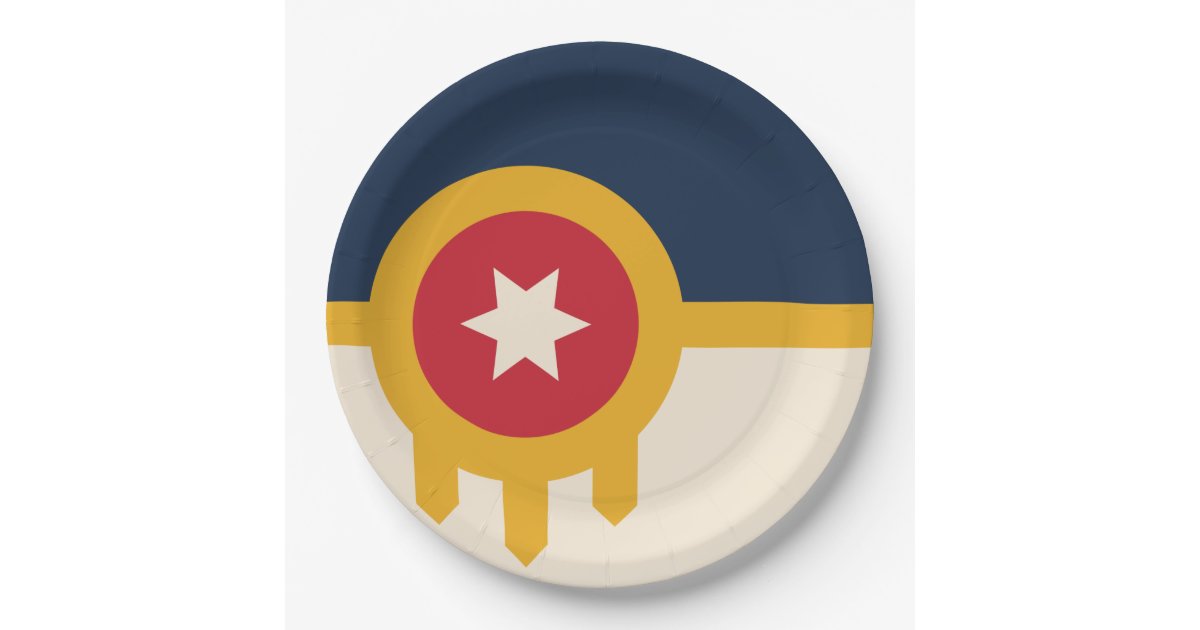 Flag of Tulsa, Oklahoma Paper Plates | Zazzle