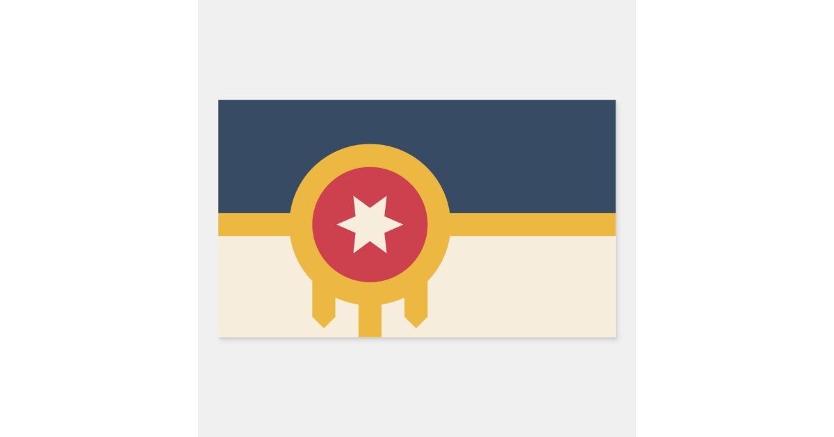 Flag of Tulsa, Oklahoma Rectangular Sticker | Zazzle