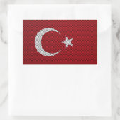 Flag of Turkey with Carbon Fiber Effect Rectangular Sticker | Zazzle