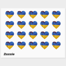 Flag of Ukraine bleeding Heart Stickers | Zazzle
