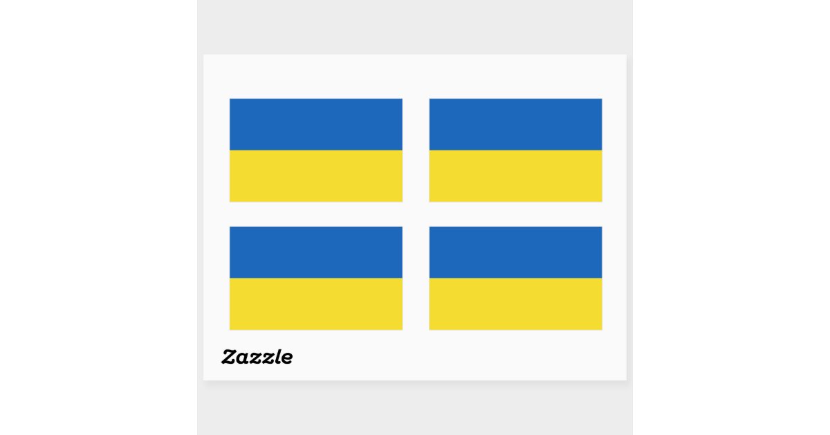 Flag of Ukraine Rectangular Sticker | Zazzle