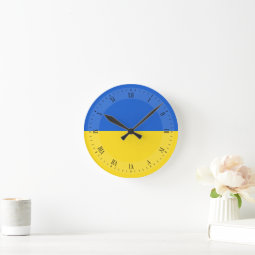 Flag of Ukraine Round Clock | Zazzle