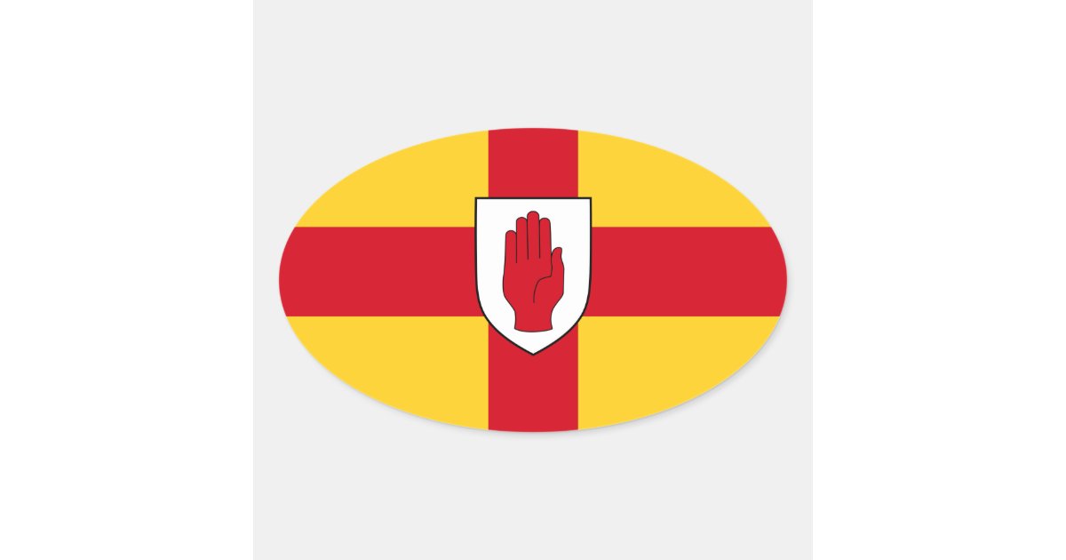 Flag of Ulster Oval Sticker | Zazzle
