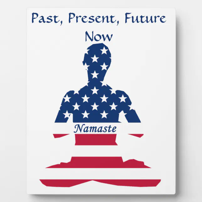 Flag of USA meditation American yoga Plaque | Zazzle