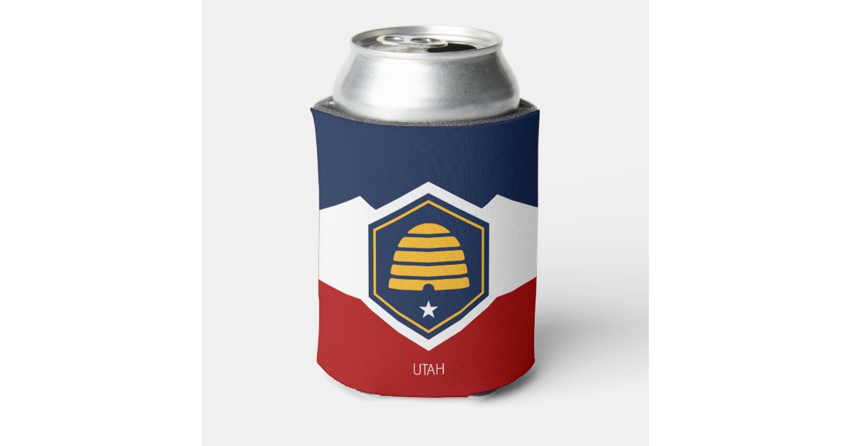 Flag of Utah (Beehive Flag) Can Cooler | Zazzle