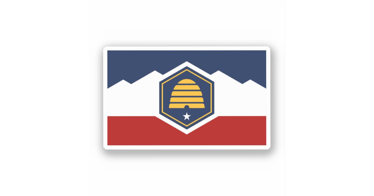 Flag of Utah (Beehive Flag) Sticker | Zazzle