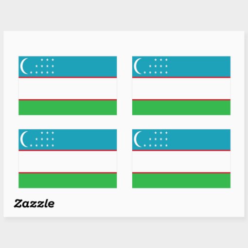 Flag of Uzbekistan Rectangular Sticker | Zazzle
