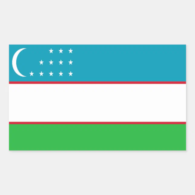 Flag of Uzbekistan Rectangular Sticker | Zazzle