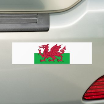 Flag of Wales - The Red Dragon - Baner Cymru Bumper Sticker | Zazzle