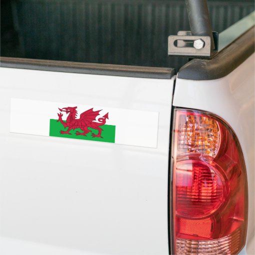 Flag of Wales - The Red Dragon - Baner Cymru Bumper Sticker | Zazzle