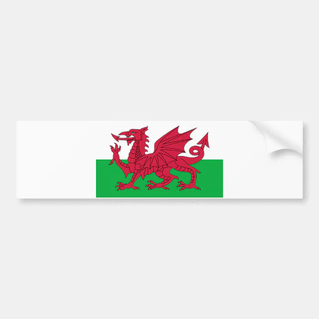 Flag of Wales - The Red Dragon - Baner Cymru Bumper Sticker | Zazzle
