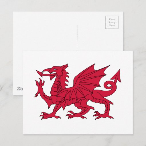 Flag of Wales - The Red Dragon - Baner Cymru Postcard | Zazzle