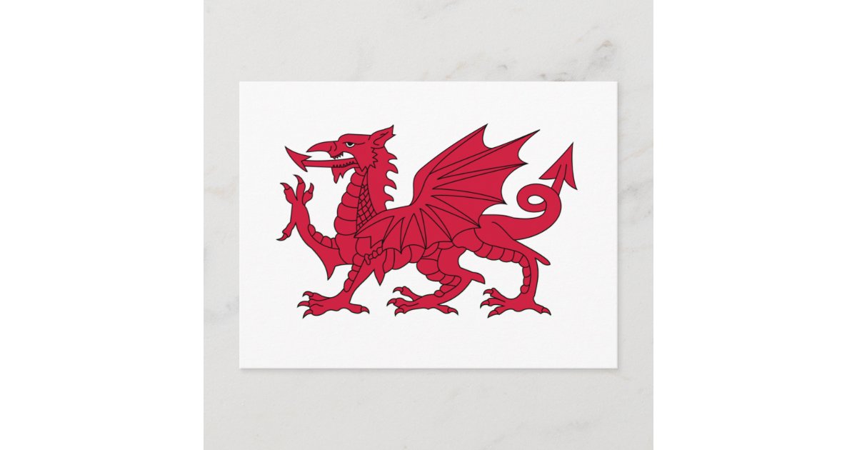 Flag of Wales - The Red Dragon - Baner Cymru Postcard | Zazzle