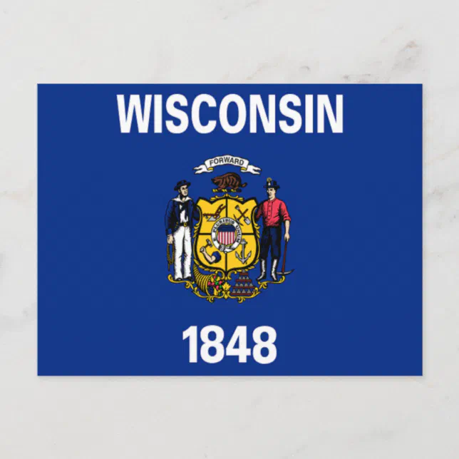 Flag of Wisconsin Postcard | Zazzle