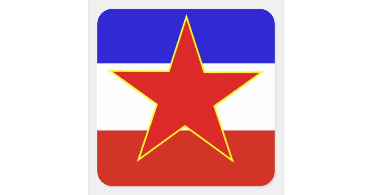 Flag of Yugoslavia Square Sticker | Zazzle