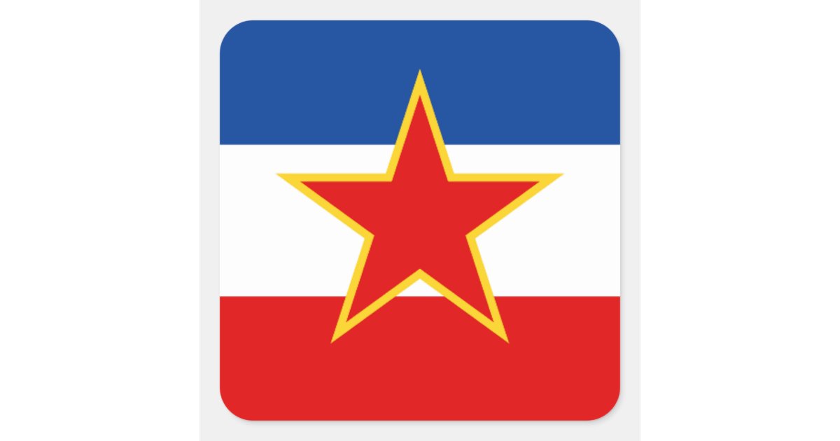 Flag of Yugoslavia Square Sticker | Zazzle