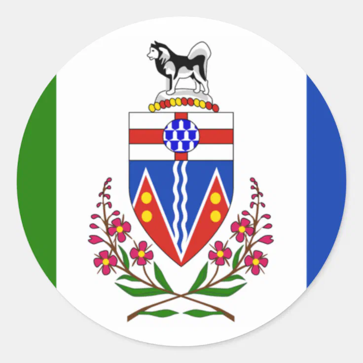 Flag of Yukon, Canada Classic Round Sticker | Zazzle