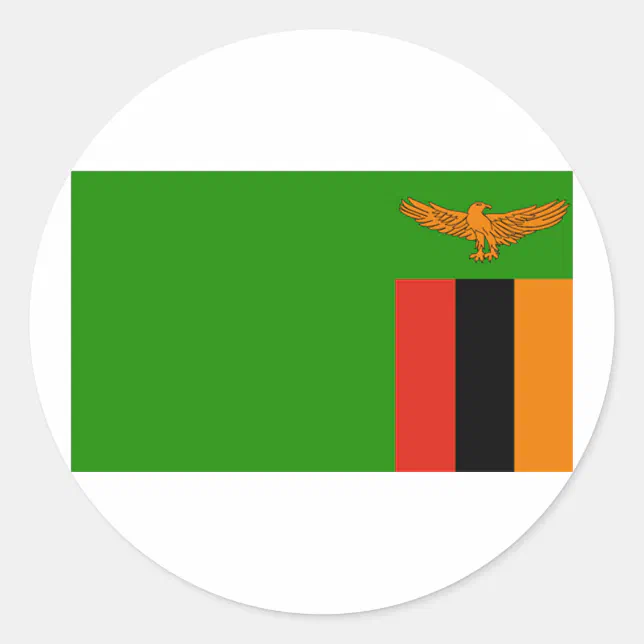 Flag of Zambia Classic Round Sticker | Zazzle
