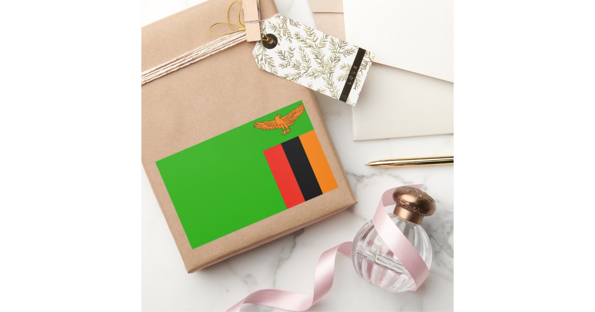 Flag of Zambia Rectangular Sticker | Zazzle