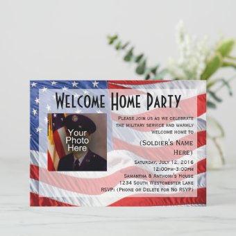 Flag/Photo Military Welcome Home Party Invitation | Zazzle