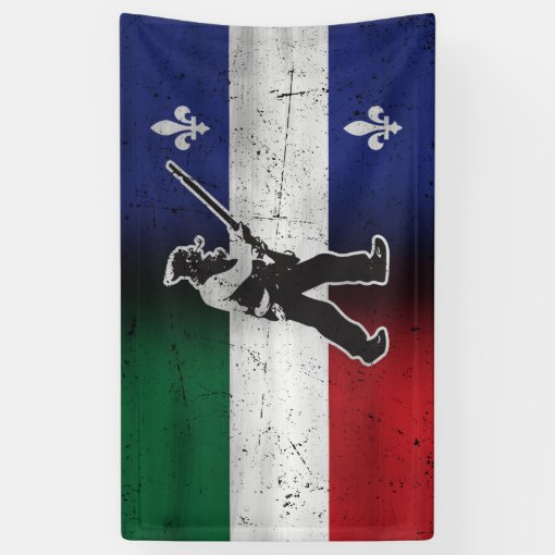 Flag Quebec and Patriote Henri Julien eroded Banner | Zazzle