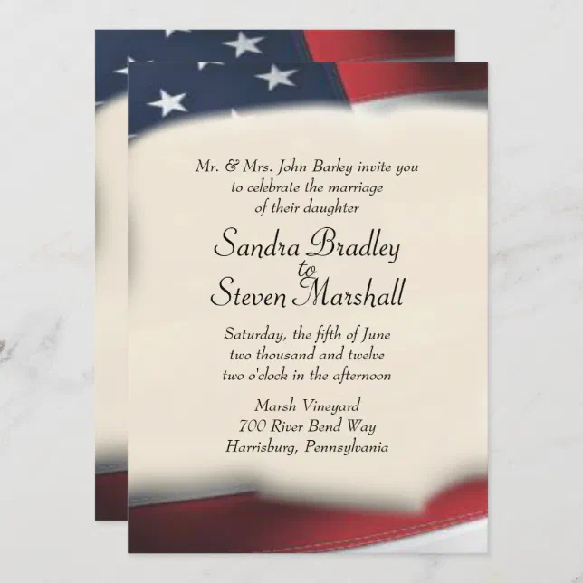 Flag Wedding Invitations | Zazzle