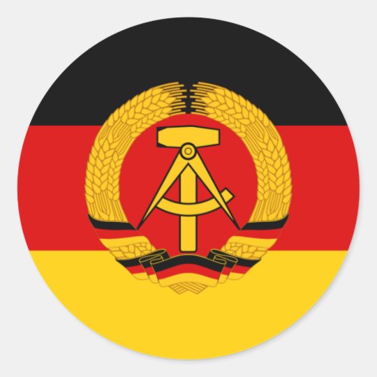 Flagge der DDR - Flag of the GDR (East Germany) Classic Round Sticker ...