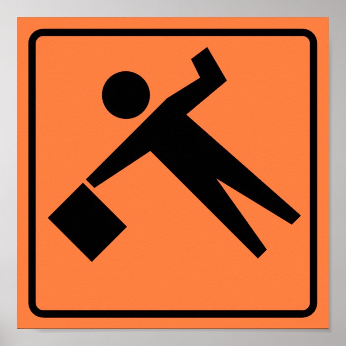 Flagman Ahead Highway Sign | Zazzle