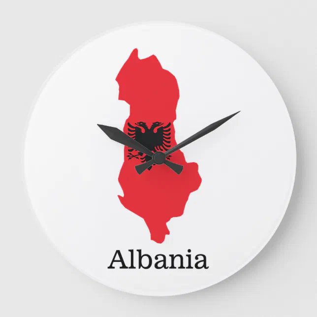 Flags and countries Albania Large Clock | Zazzle